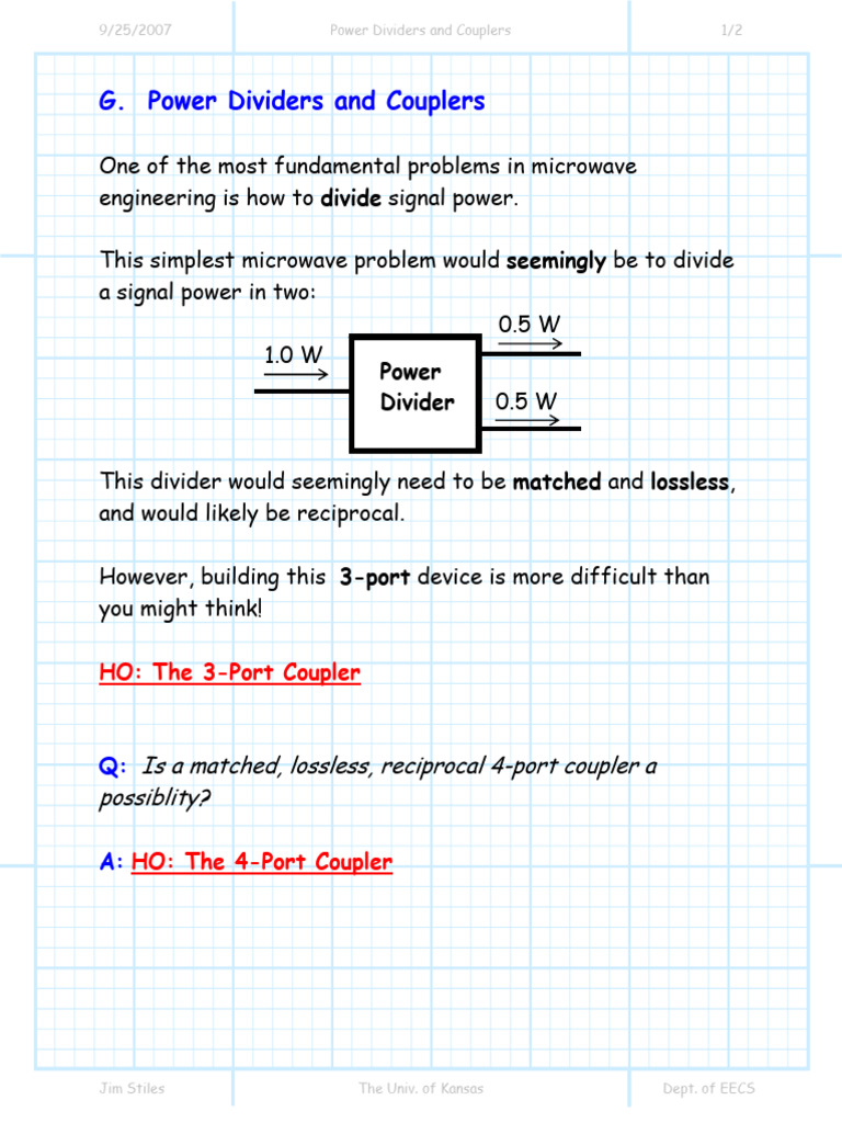 Section 3G Dividers and Couplers Package | Download Free PDF ...