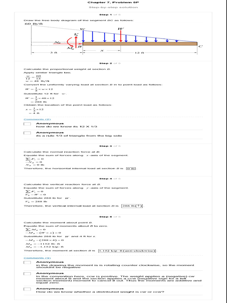 Statics & Mechanics of Materials Suggested Problems Chapter 7 | PDF