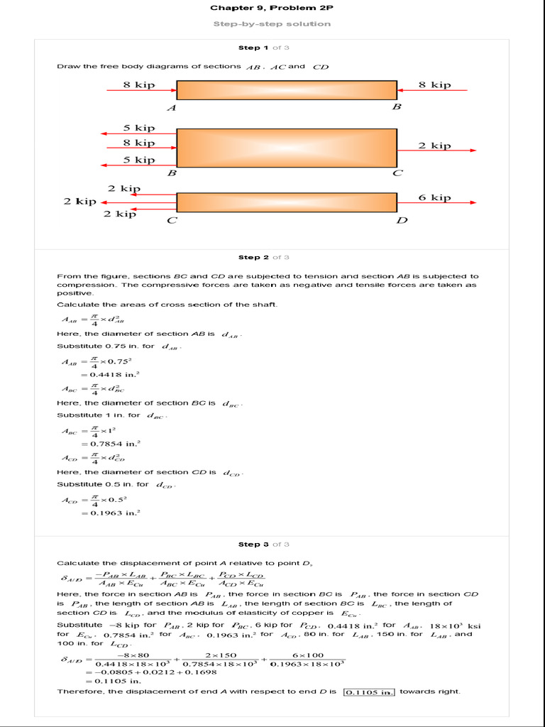 Statics & Mechanics of Materials Suggested Problems Chapter 9 | PDF