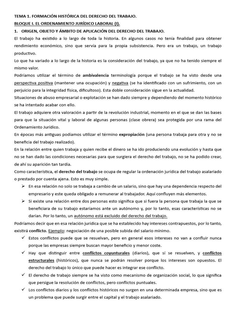 Tema 1 | PDF | Derecho laboral | Feudalismo