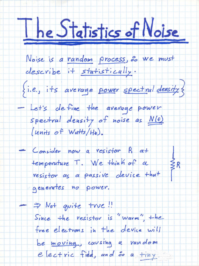 The Statistics of Noise | PDF