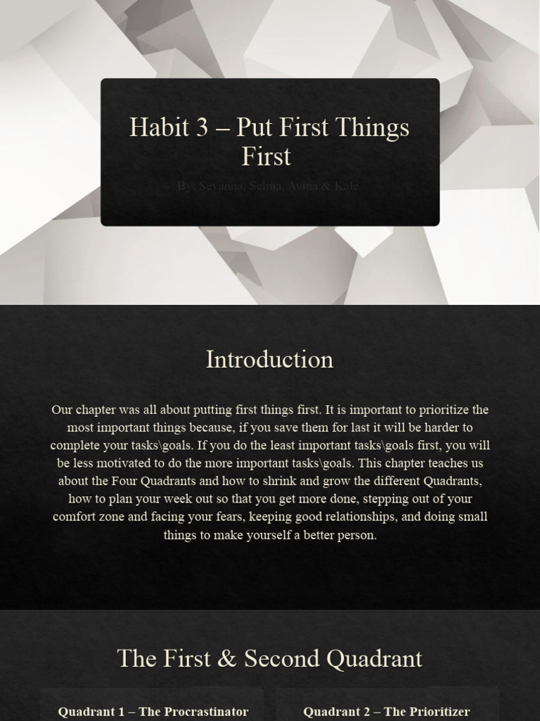 Mastering Habit 3: The Prioritizer's Guide | PDF | Procrastination ...