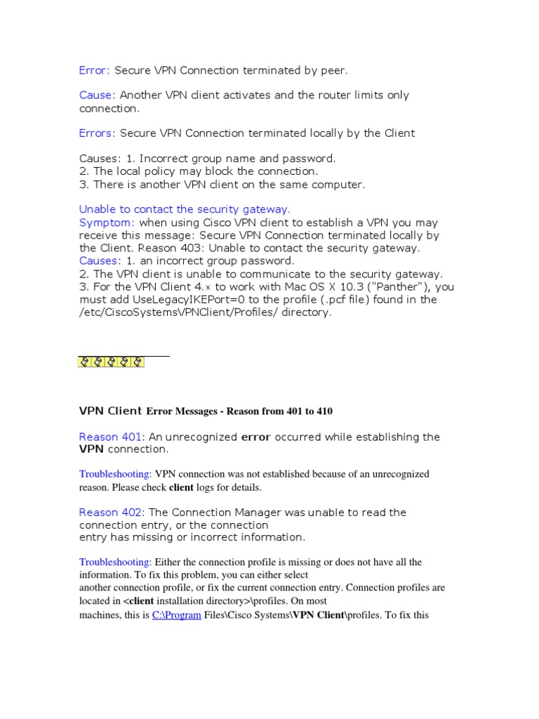 Cisco VPN Connection Error Troubleshooting | PDF | Virtual Private ...