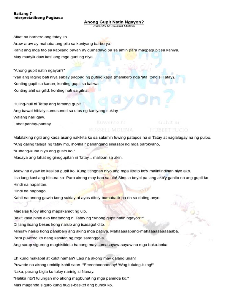 Anong Gupit Natin Ngayon | PDF