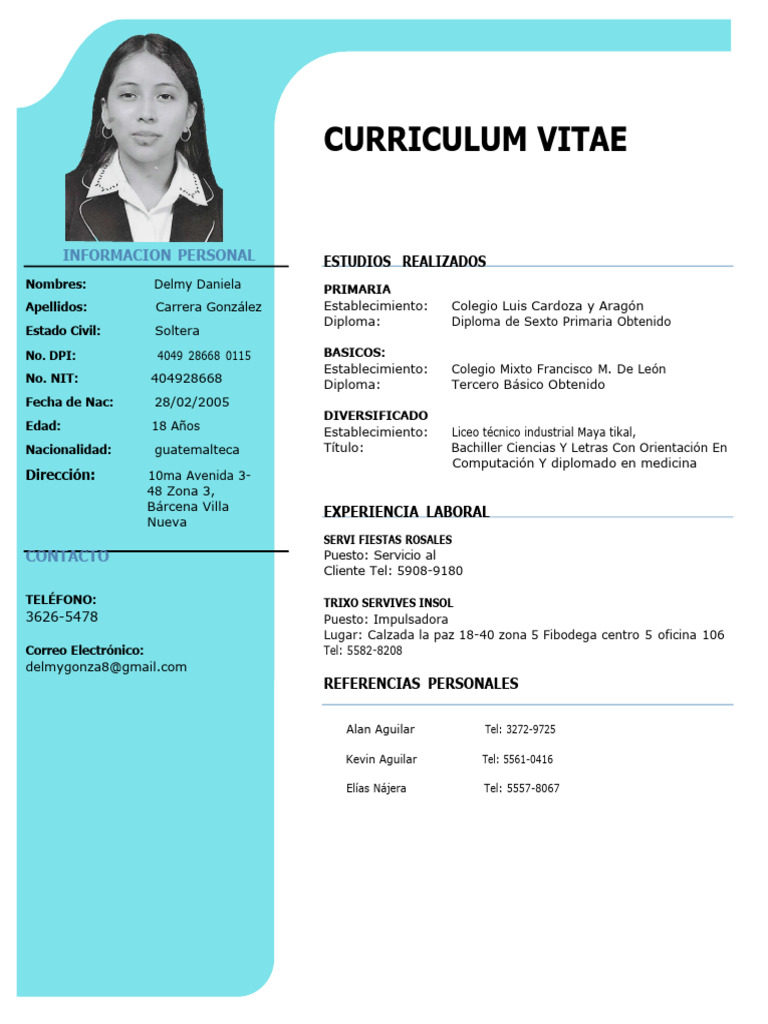 Curriculum Vitae Delmy Gonzalez . | PDF