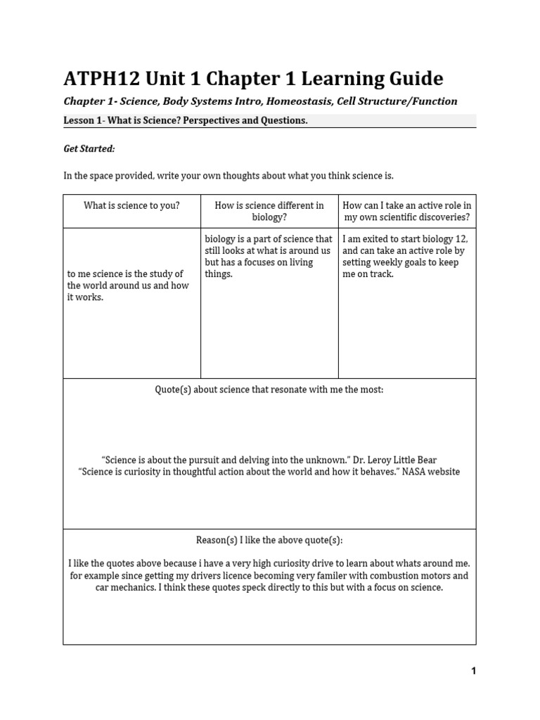 Unit 1 Chapter 1 Learning Guide July 2023 | PDF | Organelle | Cell ... Unit 1 Chapter 1 Learning Guide July 2023 | PDF | Organelle | Cell ...