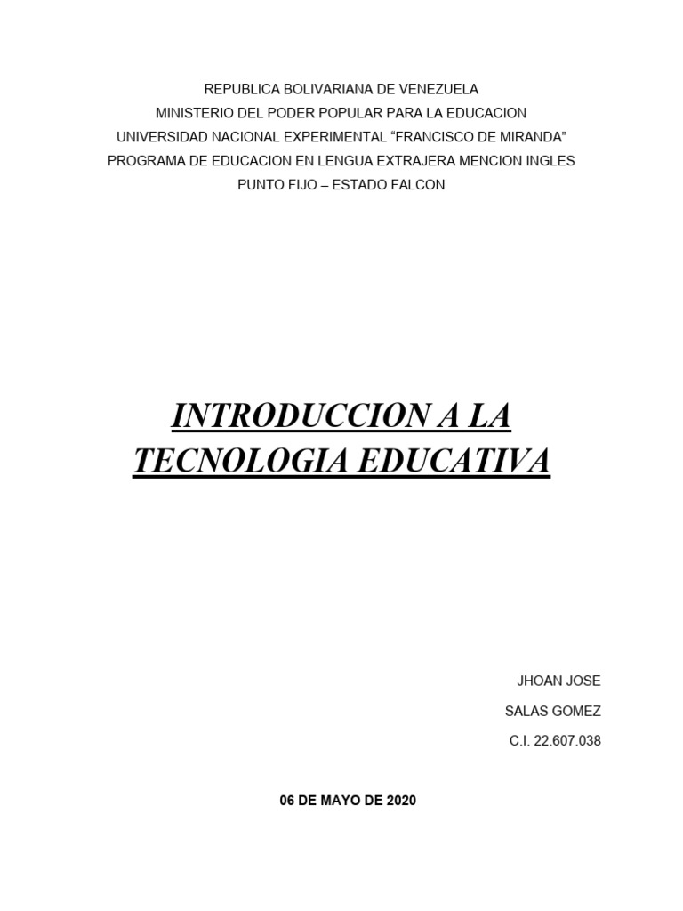 Tecnologia Educativa | PDF | Tecnologia Educacional | Enseñando