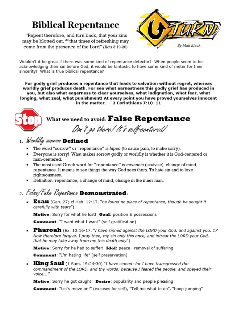 Biblical Repentance | PDF | Sin | Jesus