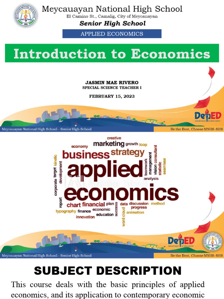 Lecture 1 Applied Economics | PDF | Economics | Economies