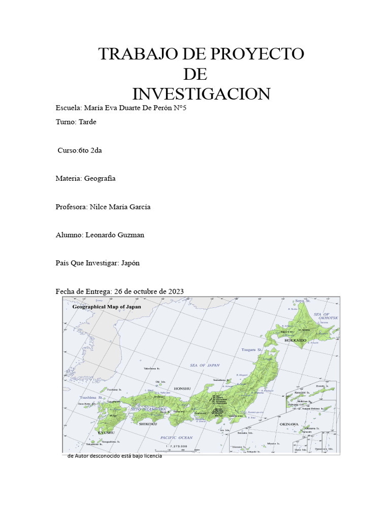 Proyecto de Investigacion Geo | PDF | Japón