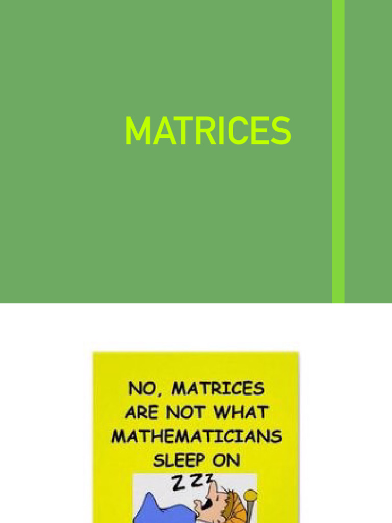 Matrices Part 1 | PDF | Matrix (Mathematics) | Functions And Mappings