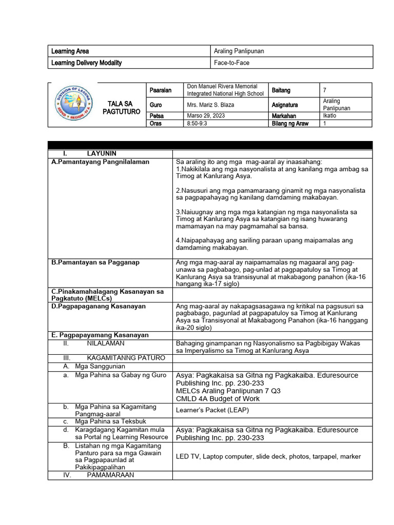 Lesson Plan Co1 | PDF