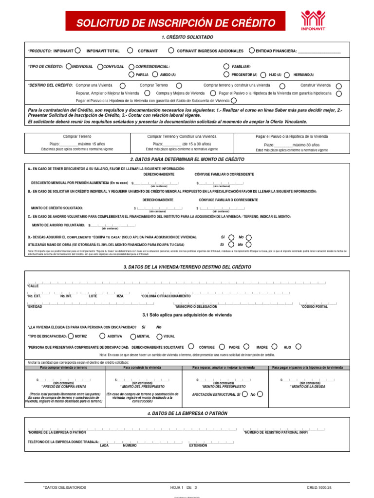 SolicituddeInscripciondeCredito CRED 1000-23-041023 | PDF