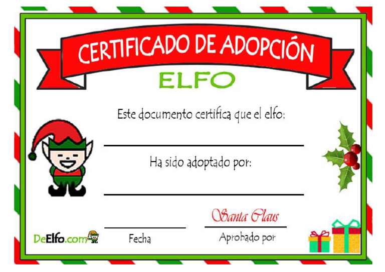 Certificado Adopcion Elfo | PDF