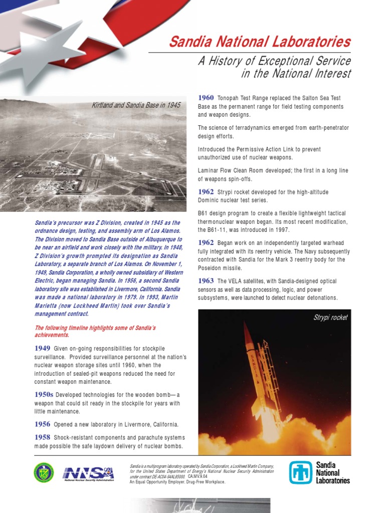 Sandia National Laboratories: A Legacy in Nuclear Safety | PDF ...