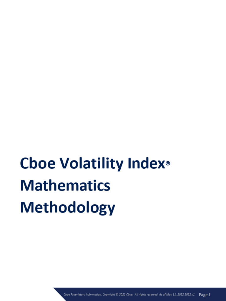 Cboe Volatility Index Mathematics Methodology | PDF | Vix | Stock ...