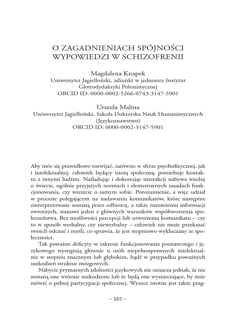 Knapek Malina o Zagadnieniach Spojnosci Wypowiedzi 2021 | PDF