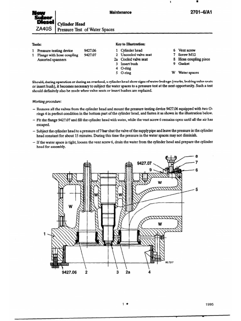 2701-6 A1 CYLINDER HEAD - Pressure Test of Water Spaces | PDF