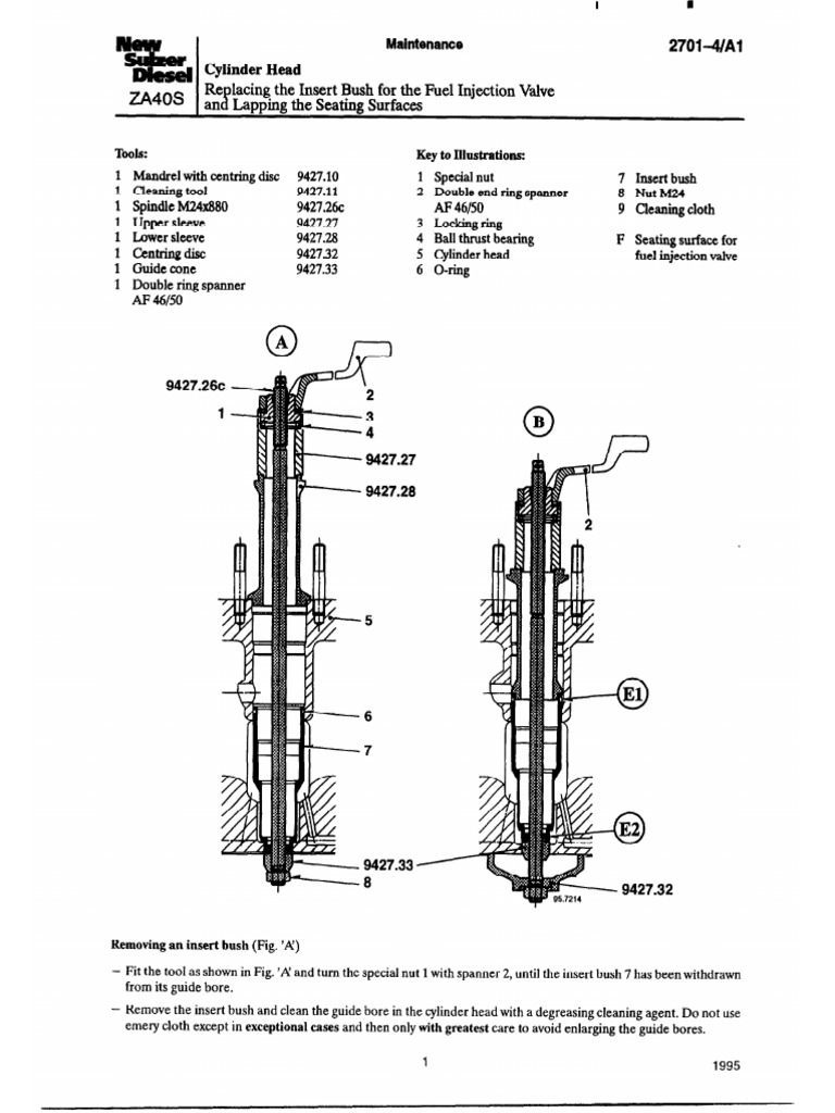 2701-4 A1 CYLINDER HEAD - Replacing The Insert Bush of The Fuel ...
