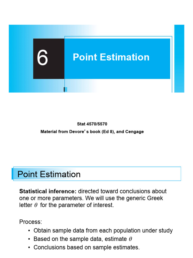 Lectura 1 Point Estimation | PDF | Estimator | Bias Of An Estimator Lectura 1 Point Estimation | PDF | Estimator | Bias Of An Estimator