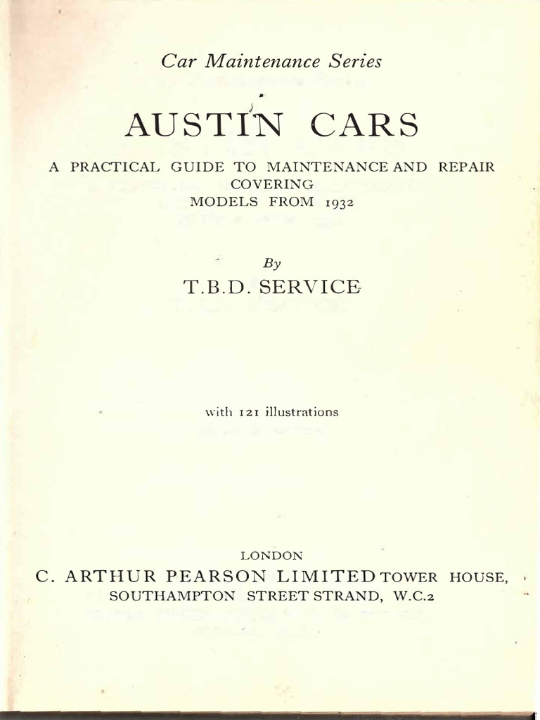 Austin Cars From 1932 | PDF | Bearing (Mechanical) | Valve
