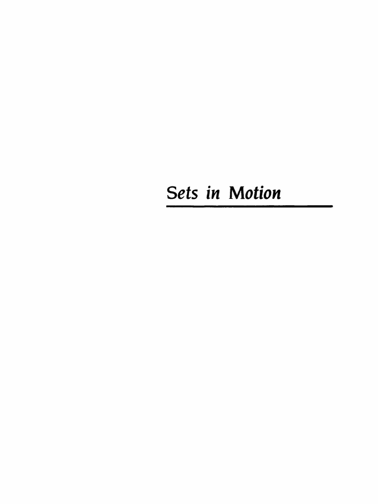 Sets in Motion | PDF