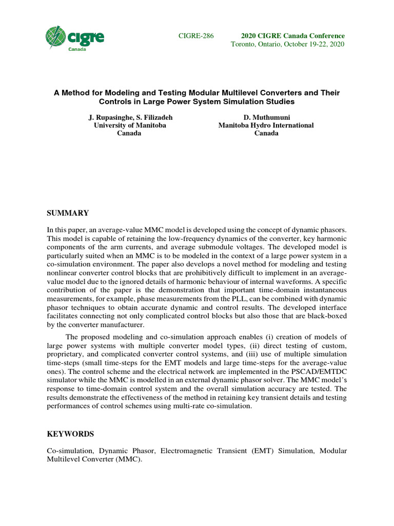 A Method For Modeling and Testing Modular Multilevel Converters and ... A Method For Modeling and Testing Modular Multilevel Converters and ...
