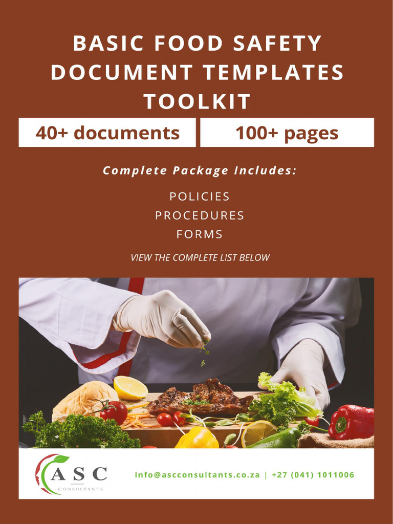 Basic Food Safety Templates Toolkit Index R638 | Download Free PDF ...
