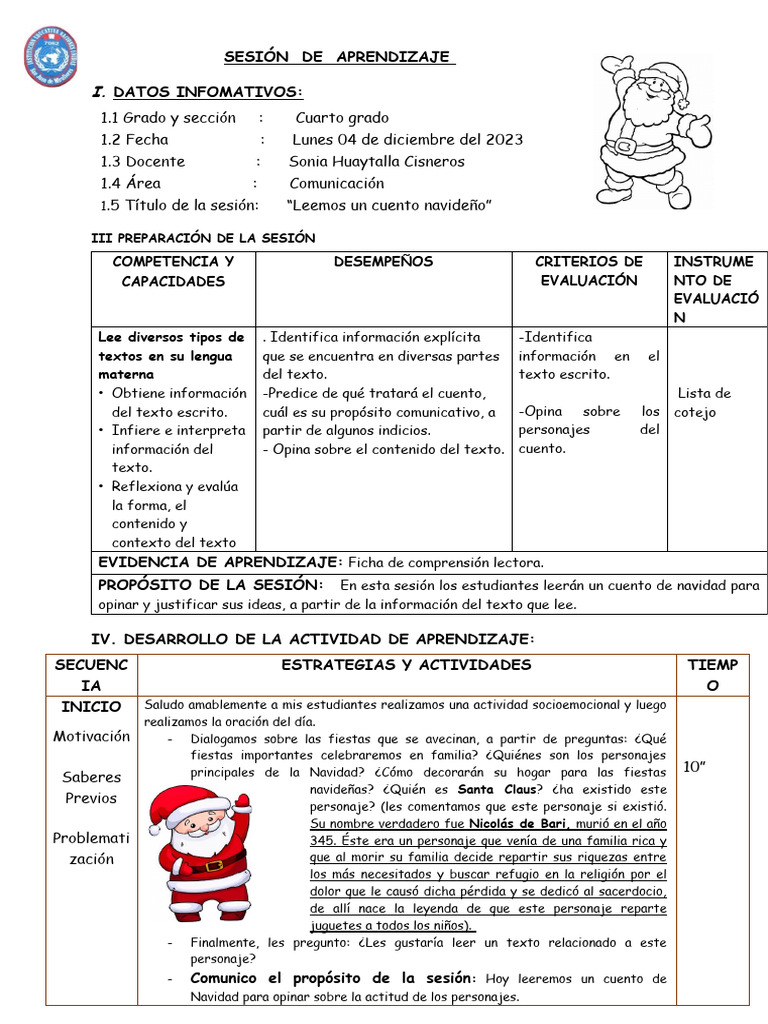 Sesion Leemos Un Cuento Navideño | PDF | Navidad | David