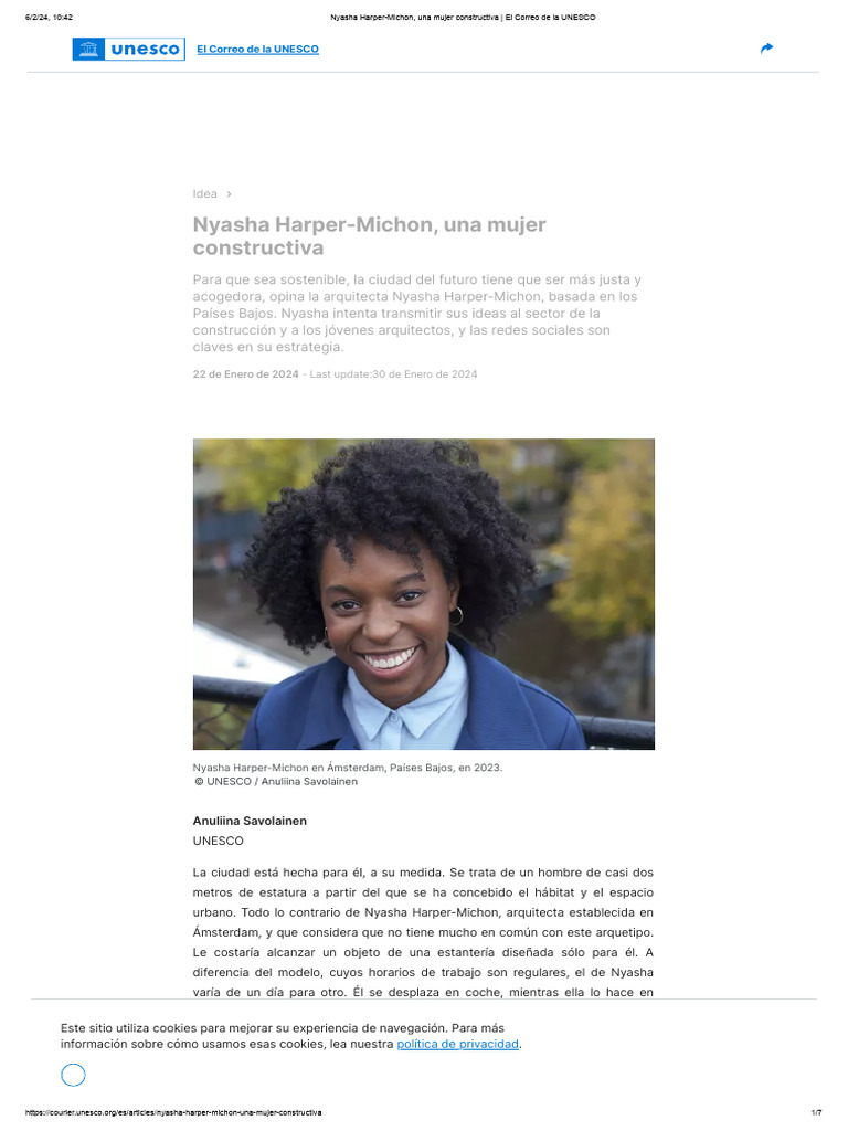 Nyasha Harper-Michon, Una Mujer Constructiva - El Correo de La UNESCO | PDF | Arquitecto ...