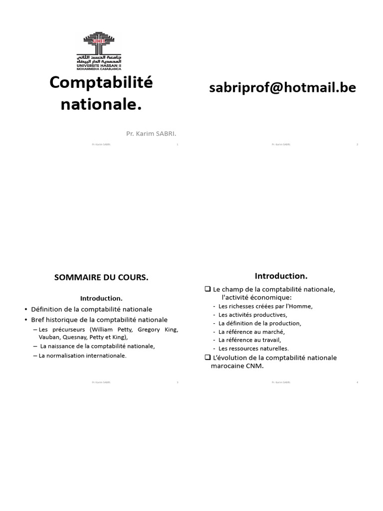 Définition de la comptabilité nationale | PDF | Comptabilité nationale ...