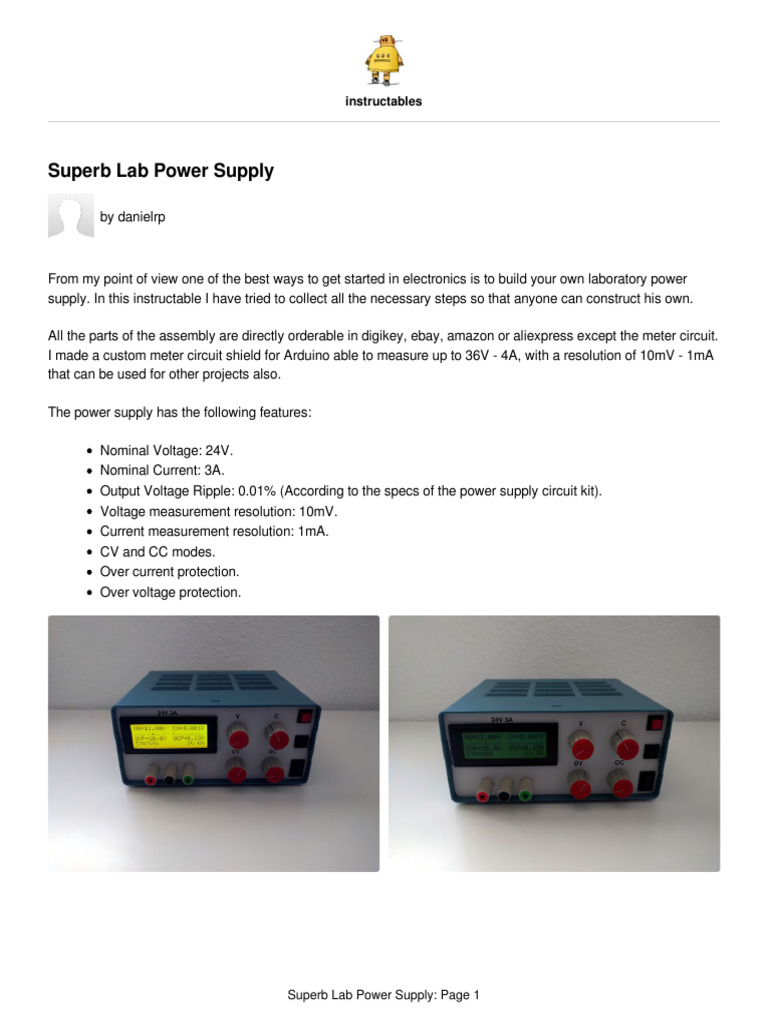 Superb Lab Power Supply | PDF | Power Supply | Operational Amplifier