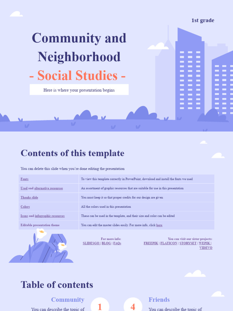 Community and Neighborhood - Social Studies - 1st Grade by Slidesgo ...