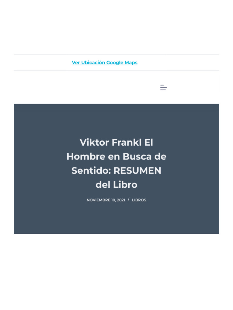 Viktor Frankl El Hombre en Busca de Sentido - RESUMEN Del Libro | PDF | Sicología