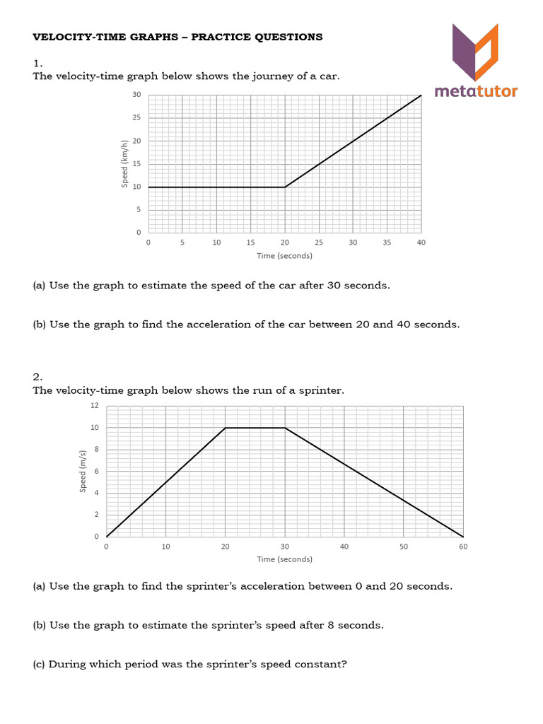 Velocity Time Graphs | PDF | Speed | Acceleration
