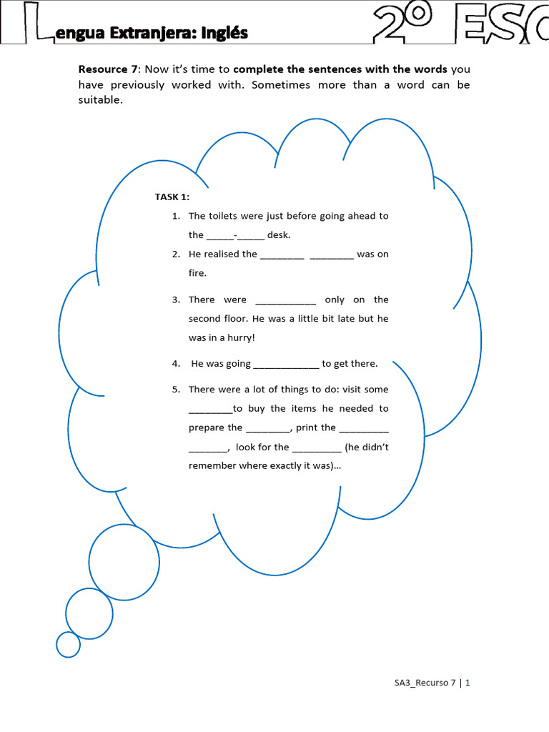 Sentence Completion Exercises for ESL | PDF
