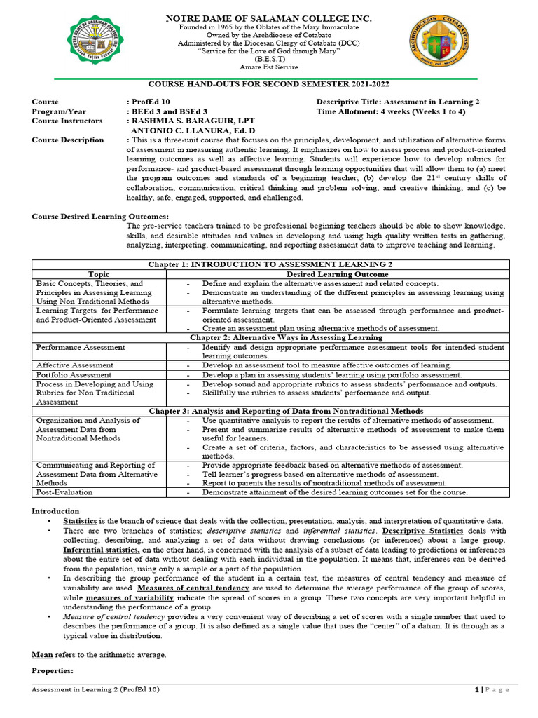 ProfEd 10 | PDF | Educational Assessment | Rubric (Academic)