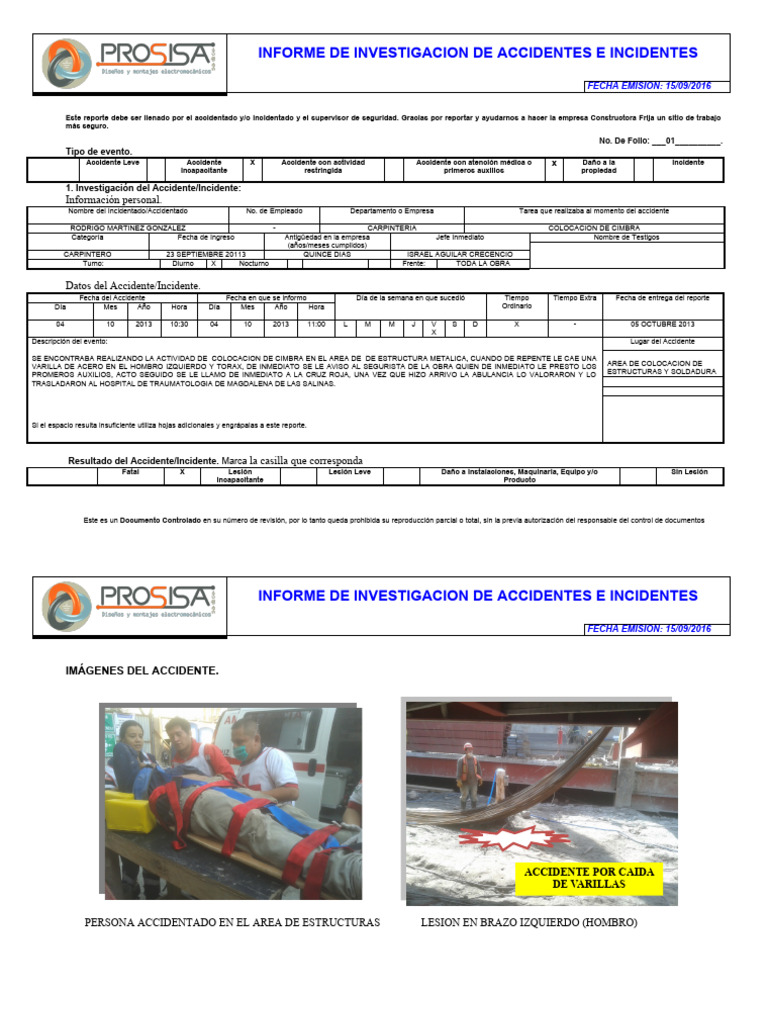 Formato de Accidente | PDF