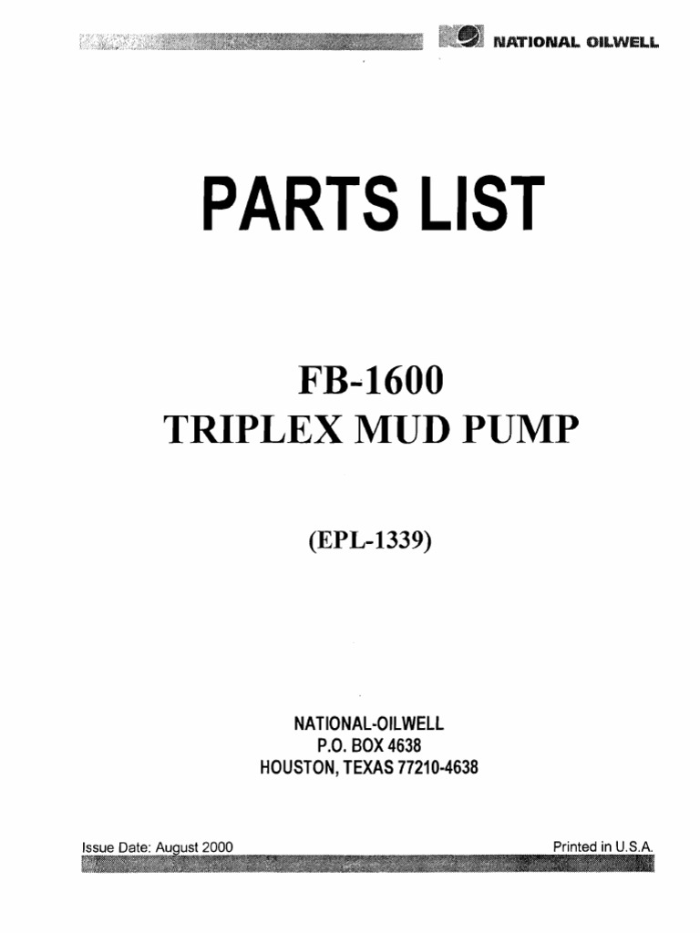 C. Emsco FB-1600 Parts List | Download Free PDF | Pump | Screw