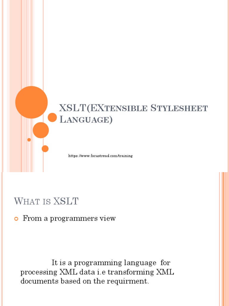 XSLT (EXtensible Style Sheet Language) | PDF | Xslt | Xml