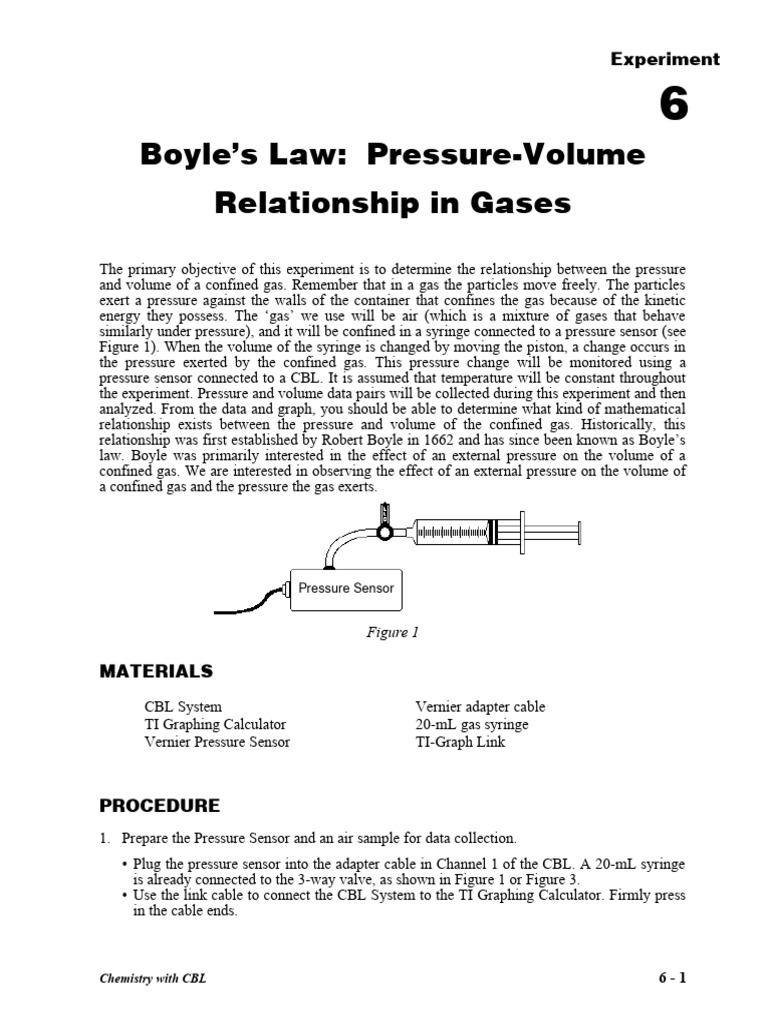 CBL Boyle's Law | PDF | Gases | Pressure