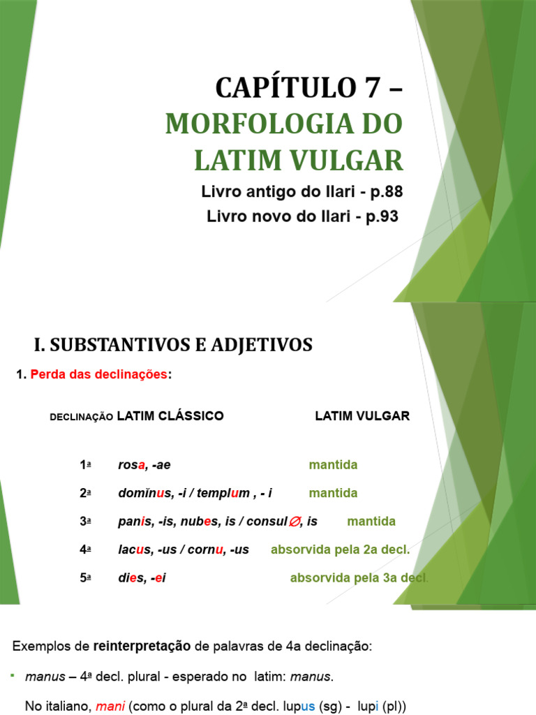 Morfologia do Latim Vulgar: Substantivos e Adjetivos | PDF | Latim ...