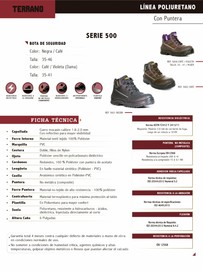 Ficha-Tecnica-5001 (BOTAS) | PDF