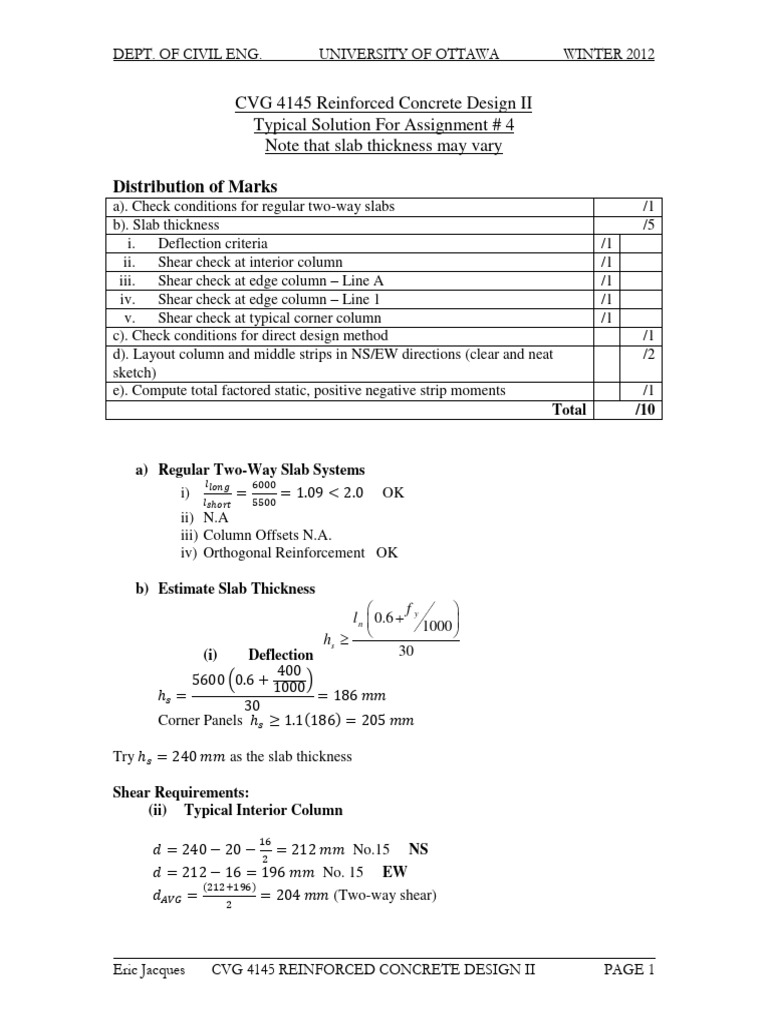 cvg4145 Assignment 4 - Solution | PDF | Column | Building Engineering