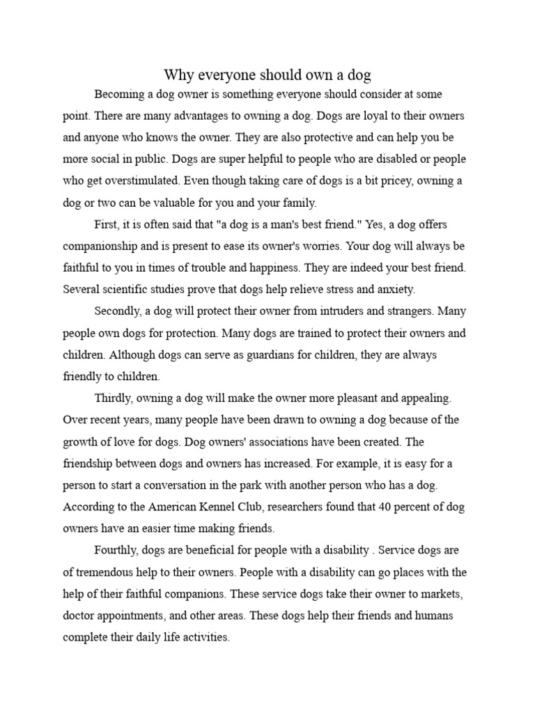 Why Everyone Should Own A Dog-Rough Draft | PDF | Dogs