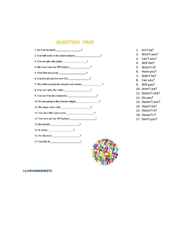 Question Tags | PDF | Self-Improvement