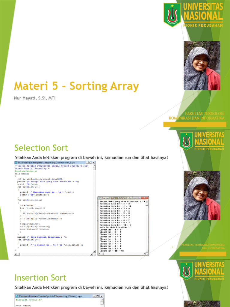 Materi 5 - Sorting Array | PDF | Bisnis | Komputer