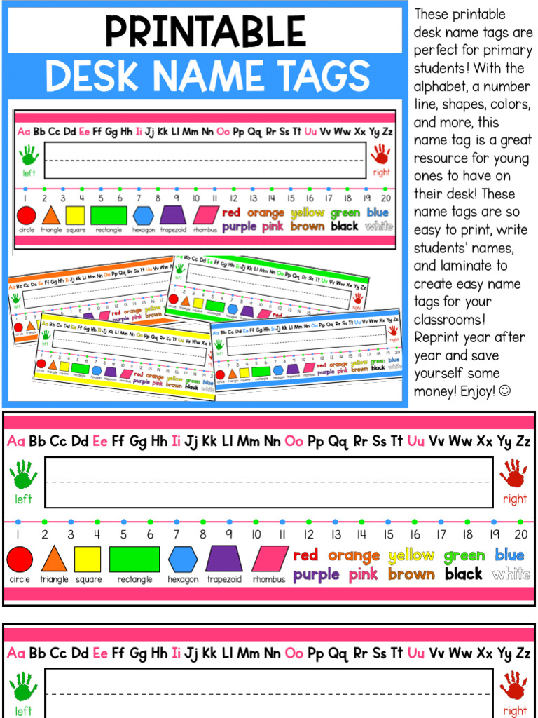 Printable Name Tags for Primary Students | PDF | Euclid | Geometric Shapes