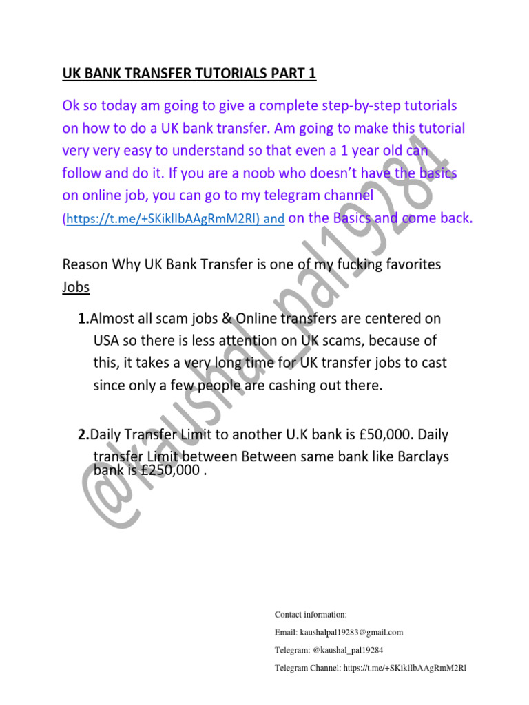 UK Bank Transfer Step-by-Step Guide | PDF | Wire Transfer | World Wide Web