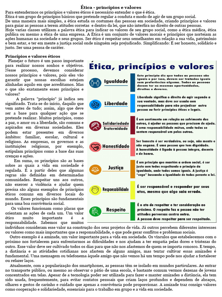 Ética - Princípios e Valores | Download grátis PDF | Sociologia